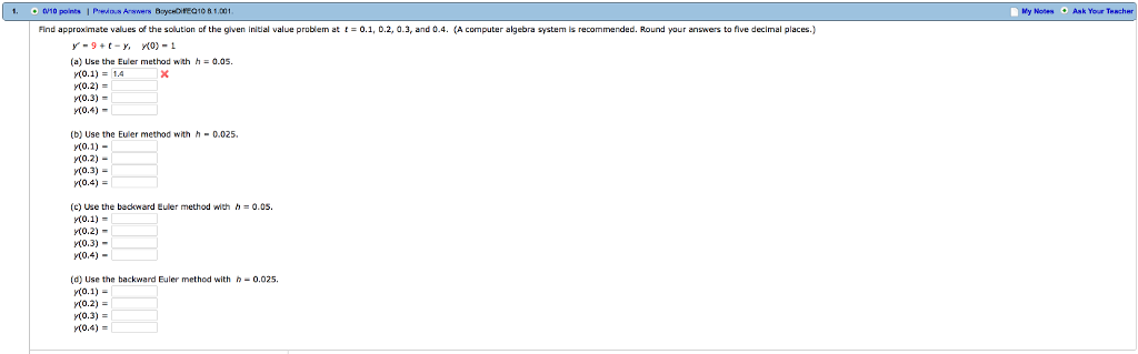 Solved Find approximate values of the solution of the given | Chegg.com