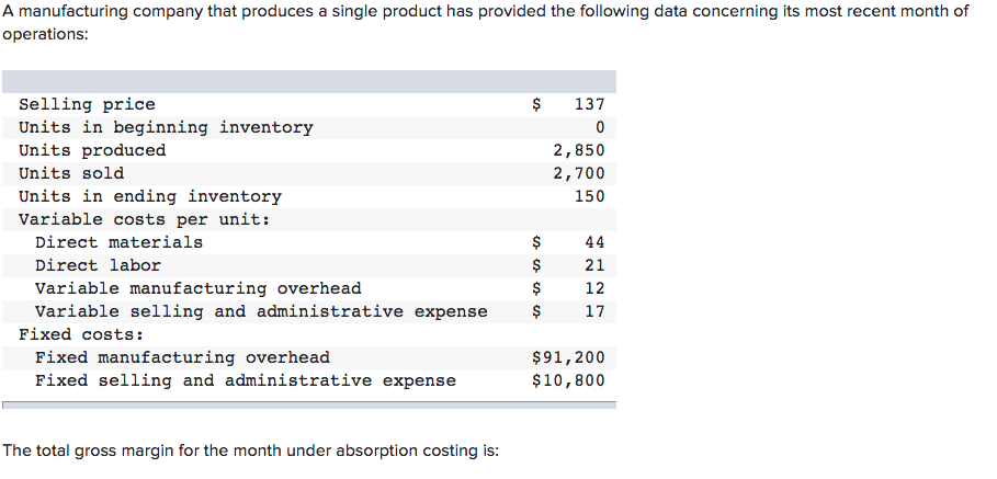 Solved A manufacturing company that produces a single | Chegg.com