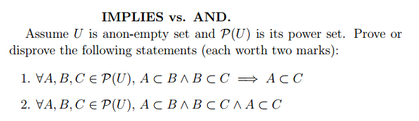 Solved Assume U is anon-empty set and P(U) is its power set. | Chegg.com