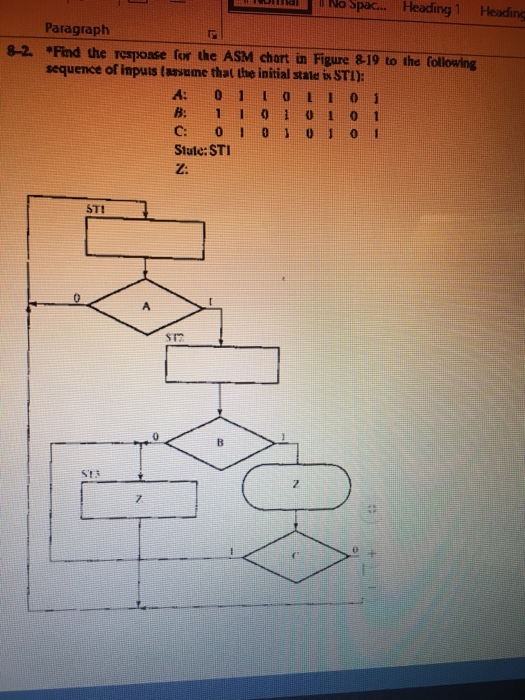 Solved FM the response for the ASM chart in Figure 8-19 to | Chegg.com