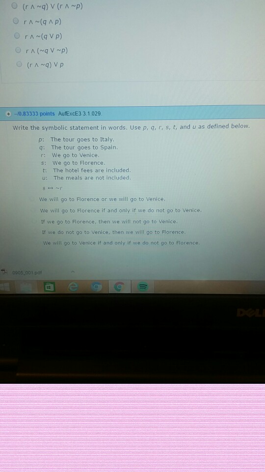 Solved Write the symbolic statement in words. Use p, q, r, | Chegg.com