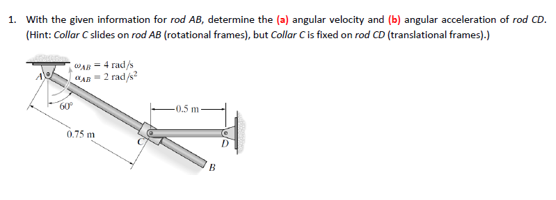 Solved With the given information for rod AB, determine the | Chegg.com