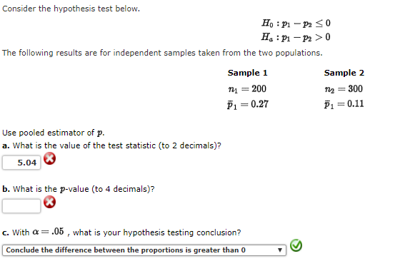 Solved Consider the hypothesis test below. The following | Chegg.com