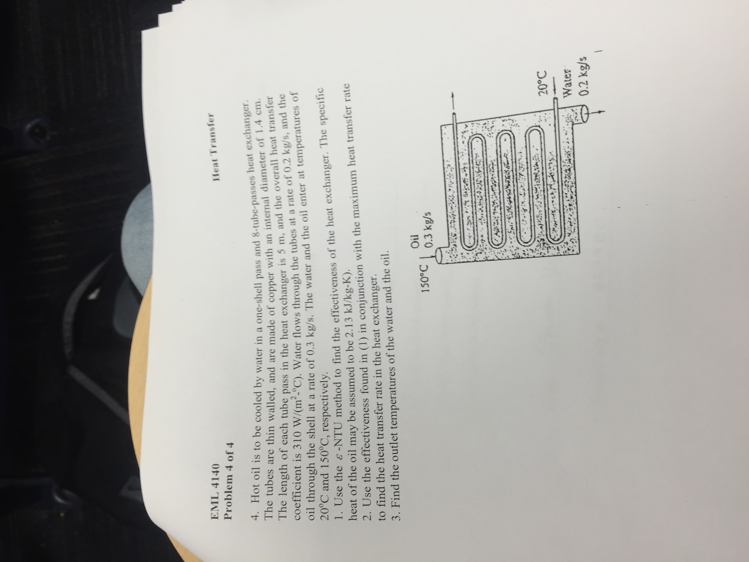 Solved Hot oil is to be cooled by water in a one-shell pass | Chegg.com