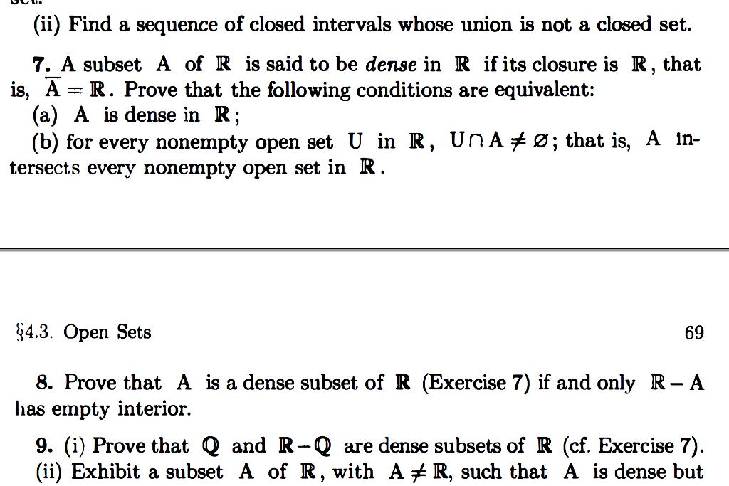 Solved Find a sequence of closed intervals whose union is | Chegg.com