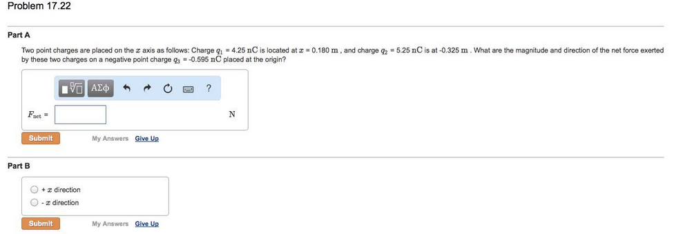 Solved Part A Two point charges are placed on the x axis as | Chegg.com