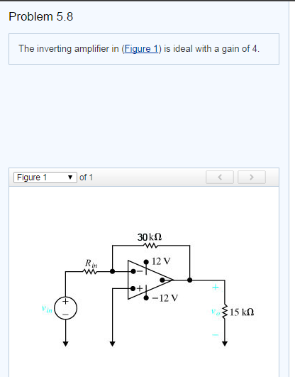 Solved The inverting amplifier in (Figure is ideal with a | Chegg.com