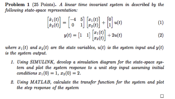 Solved Problem 1 25 Points A Linear Time Invariant System