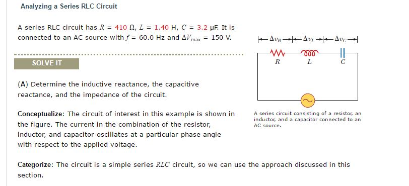 Solved Analyzing a Series RLC Circuit A series RLC circuit | Chegg.com
