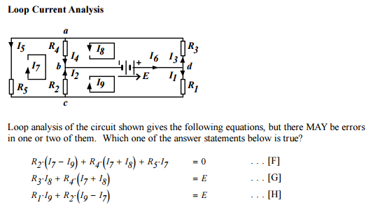 Solved Loop Current Analysis Loop Analysis Of The Circuit 