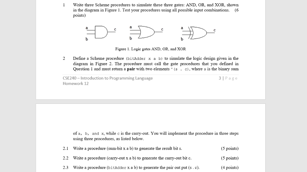 Solved 1 Write three Scheme procedures to simulate these | Chegg.com