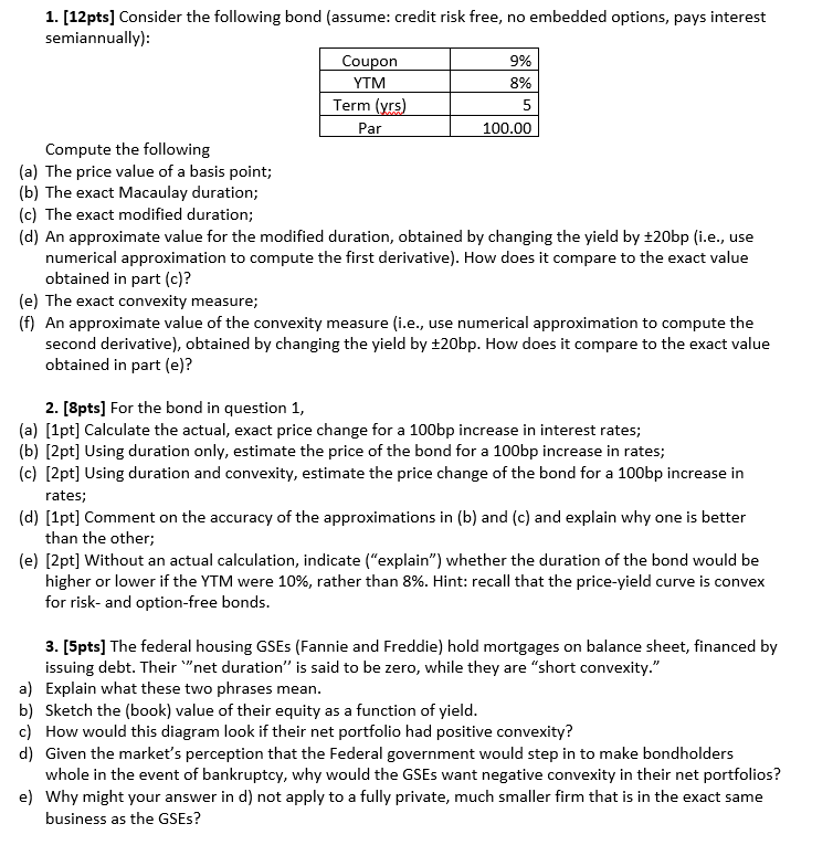 Solved 1. [12pts] Consider the following bond (assume: | Chegg.com