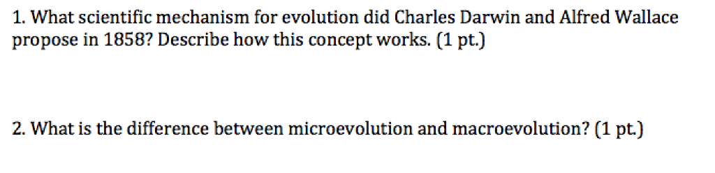 Solved What scientific mechanism for evolution did Charles | Chegg.com