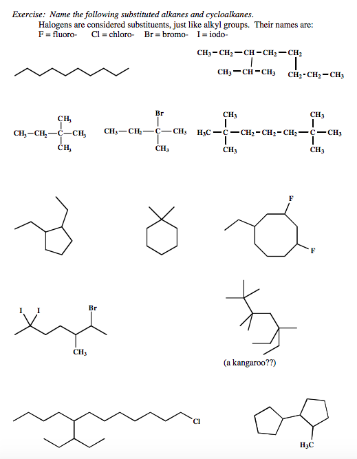 Solved Exercise: Name the following substituted alkanes and | Chegg.com