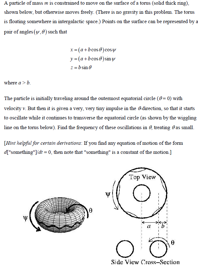 Solved A Particle Of Mass M Is Constrained To Move On The 