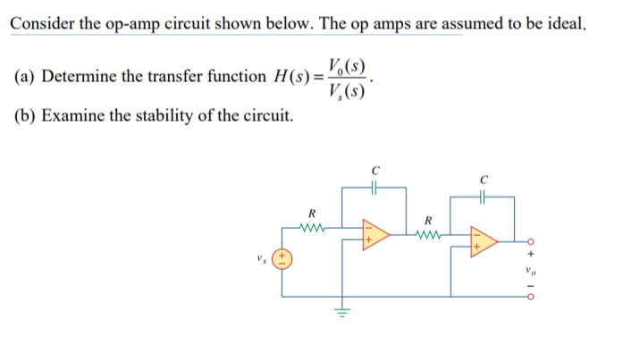 Solved Consider the op-amp circuit shown below. The op amps | Chegg.com