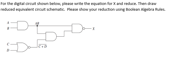 Solved For the digital circuit shown below, please write the | Chegg.com