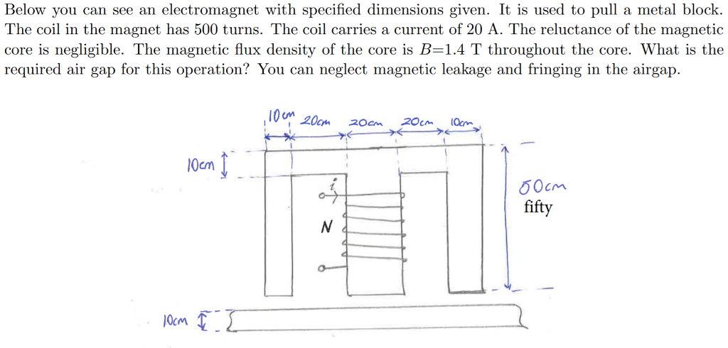 Solved Below you can see an electromagnet with specified | Chegg.com
