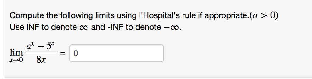 Solved Compute the following limits using I'Hospital's rule | Chegg.com