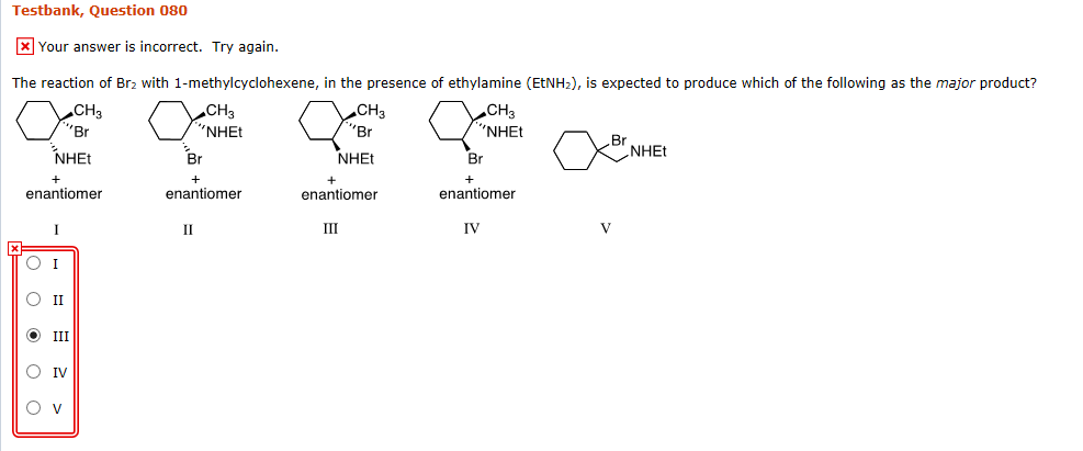 Solved The reaction of Br2 with 1-methylcyclohexene, in the | Chegg.com
