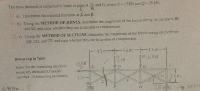 Determine the external reaction at A and B Using the | Chegg.com