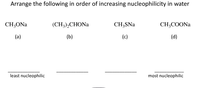Solved Arrange the following in order of increasing | Chegg.com