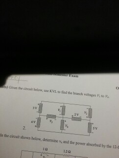 Solved Given the circuit below, use KVL to find the branch | Chegg.com