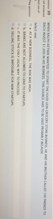 Solved WHEN RALPH KETNER WANTED TO START THE FOOD LION | Chegg.com