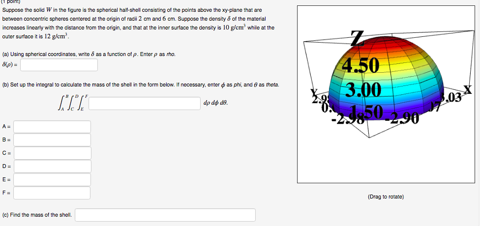 Solved 1 Polht Suppose The Solid W In The Figure Is The