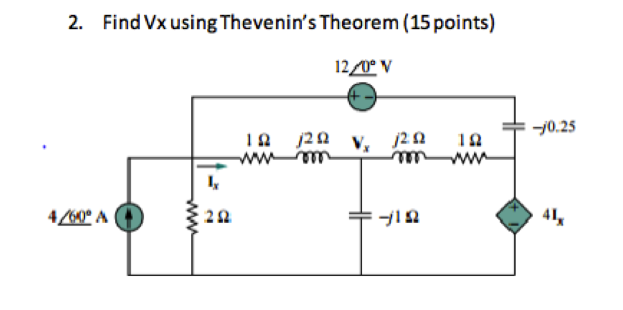 Solved Find Vx using Thevenin's Theorem | Chegg.com