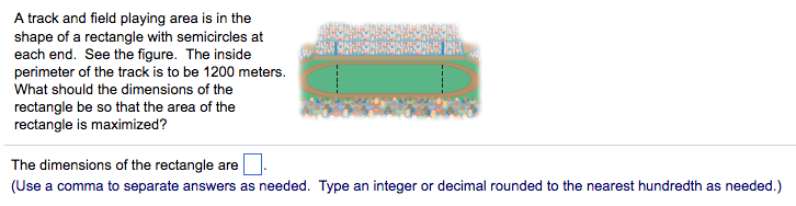 Solved A track and field playing area is in the shape of a | Chegg.com