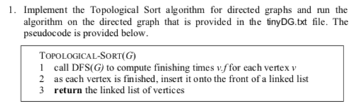 Solved 1. Write a class DepthFirstPaths.java to implement a | Chegg.com Solved 1. Write a class DepthFirstPaths.java to implement a | Chegg.com