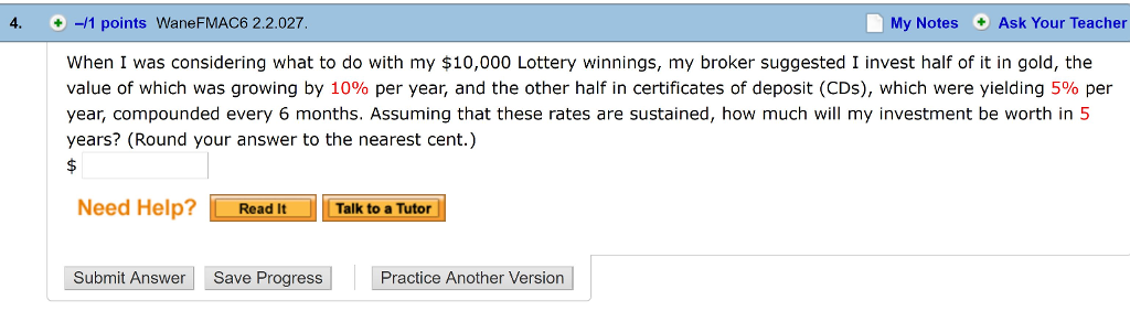 Solved When I was considering what to do with my $10,000 | Chegg.com