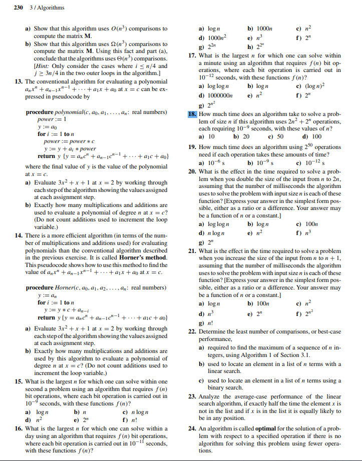 Solved 230 3algorithms A Show That This Algorithm Uses 2837