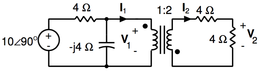 Solved Find the labeled voltages and currents V1 , V2, I1, | Chegg.com