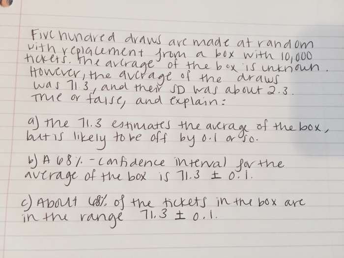 Solved Five hundred draws are made at random with | Chegg.com