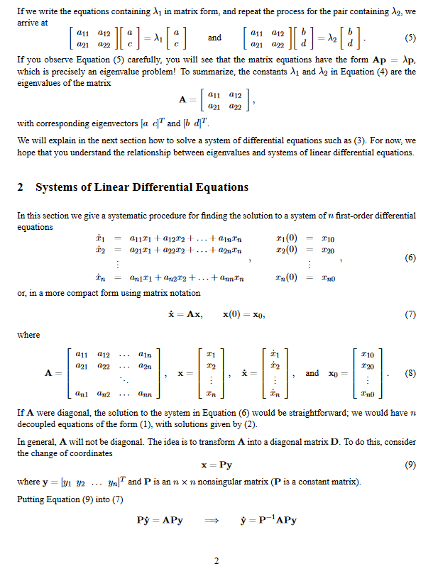 Solved Project 2: Feedback Control of Linear Dynamical | Chegg.com
