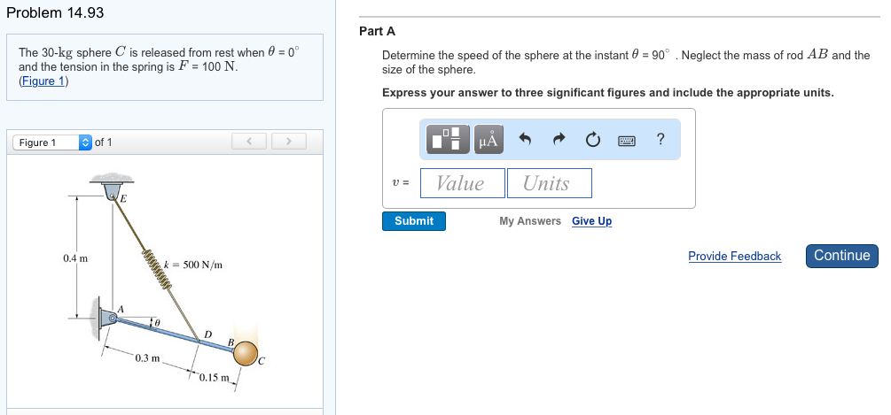 Solved The 30-kg sphere C is released from rest when theta = | Chegg.com