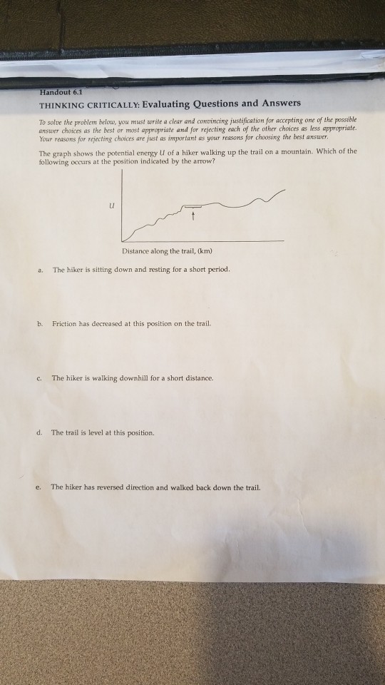 Solved THINKING CRITICALLY: Evaluating Questions and Answers | Chegg.com