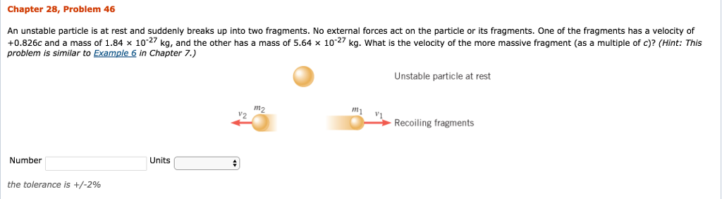 Solved An unstable particle is at rest and suddenly breaks | Chegg.com