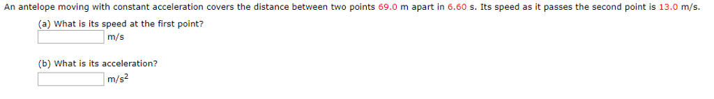 Solved An Antelope Moving With Constant Acceleration Covers