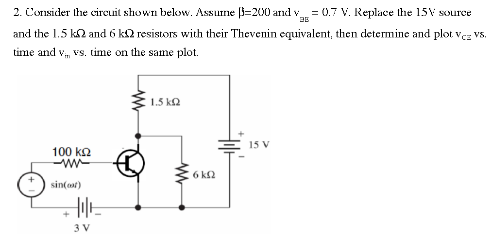 Solved Consider the circuit shown below. Assume beta=200 and | Chegg.com