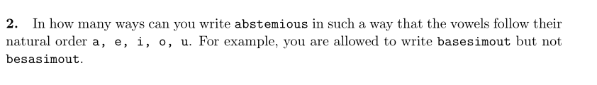Solved 2. In how many ways can you write abstemious in such | Chegg.com