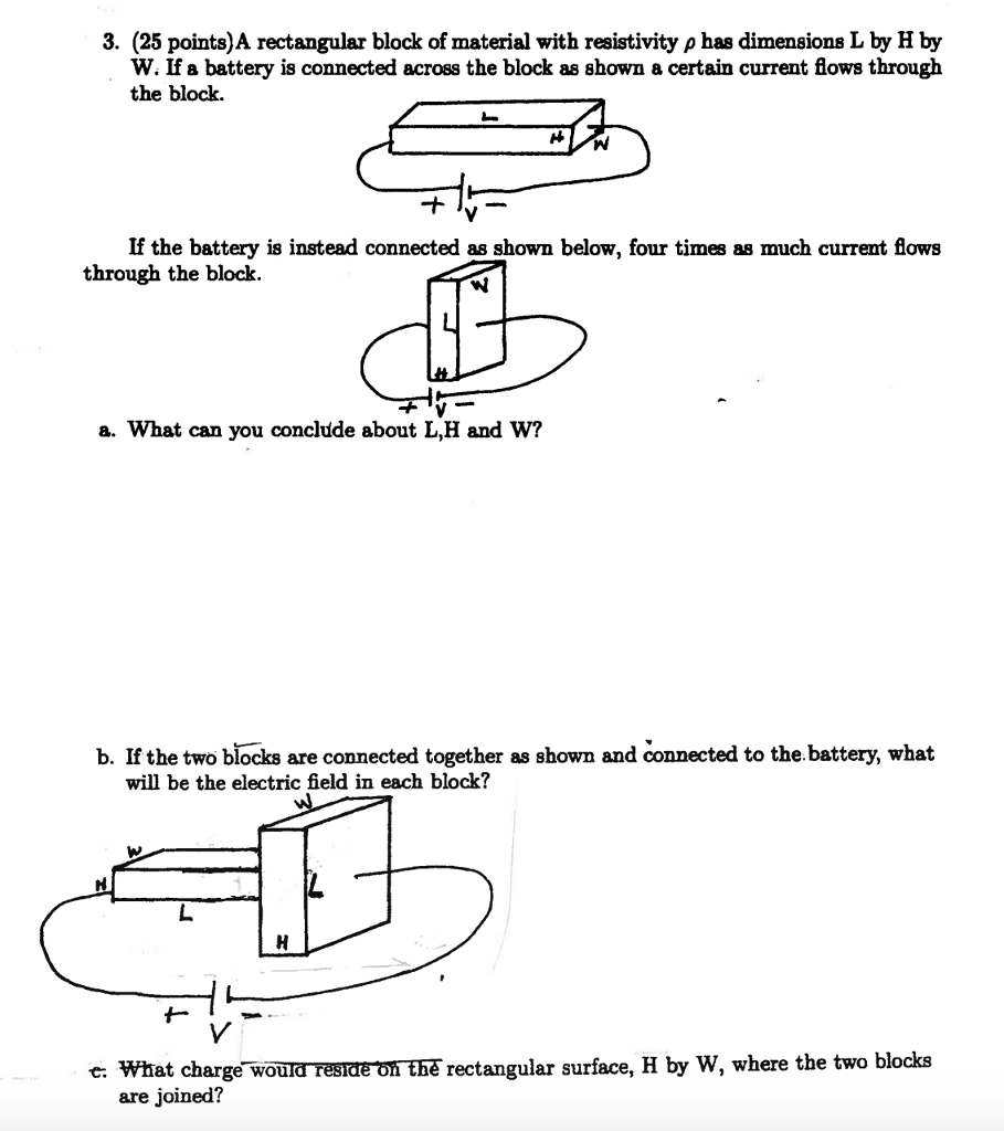 Solved (25 points) A rectangular block of material with | Chegg.com