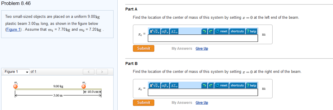 Solved Two small-sized objects are placed on a uniform | Chegg.com