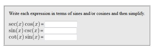 Solved Write each expression in terms of sines and/or | Chegg.com