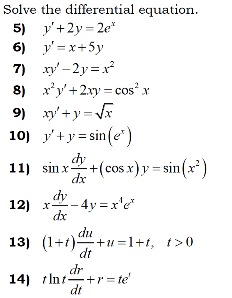 Solved Solve The Differential Equation Y 2y 2e x Y Chegg