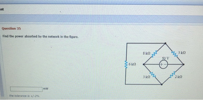 Solved Find the power absorbed by the network in the figure. | Chegg.com