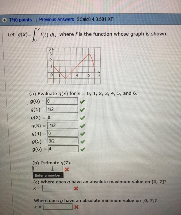 Solved let g(x)= integral f(t)ft, where f is the function | Chegg.com
