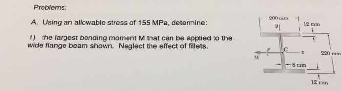 Solved A using an allowable stress of 155 Mpa, determine: | Chegg.com